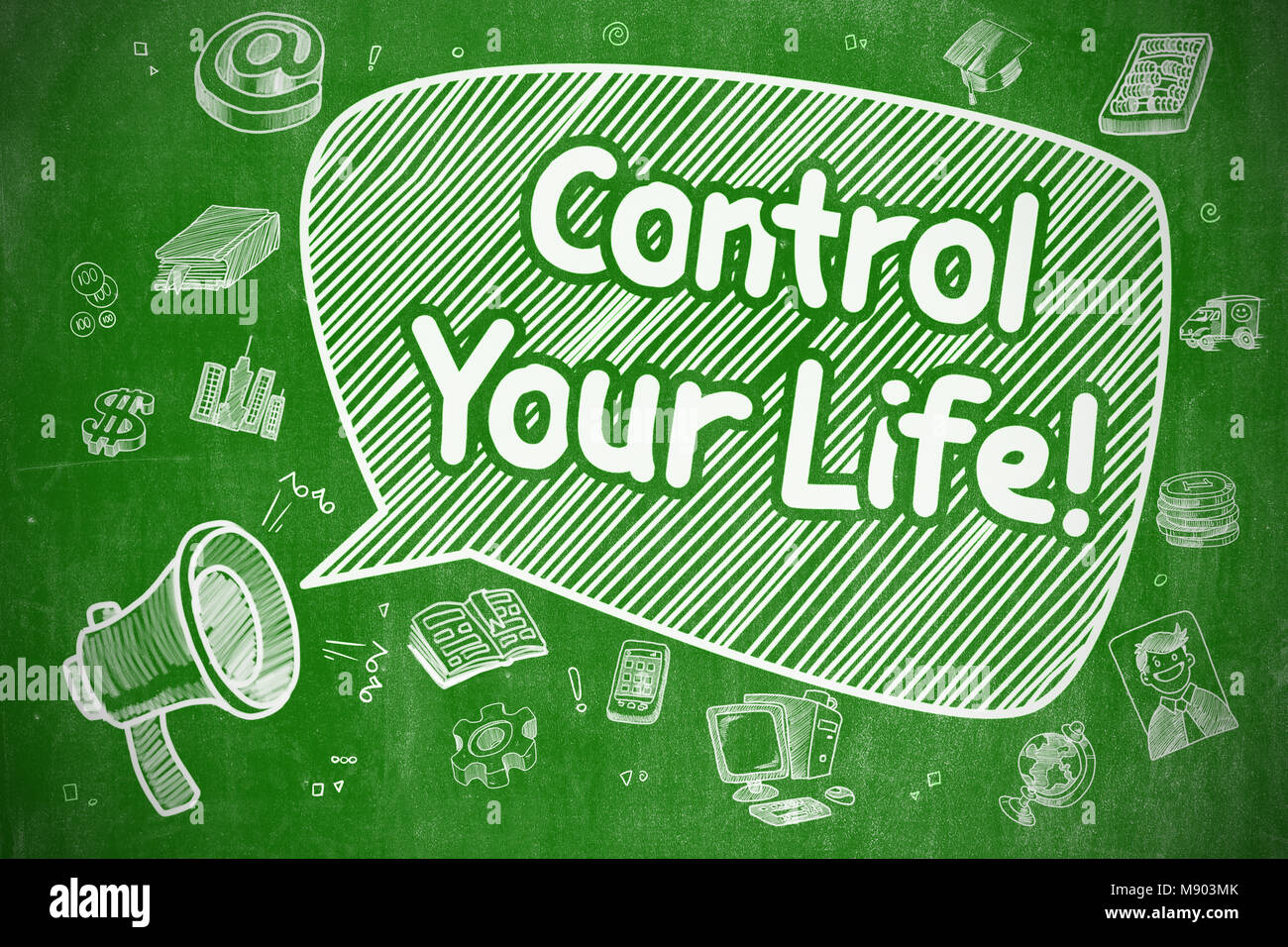 Control Your Life - Doodle Illustration on Green Chalkboard Stock Photo ...