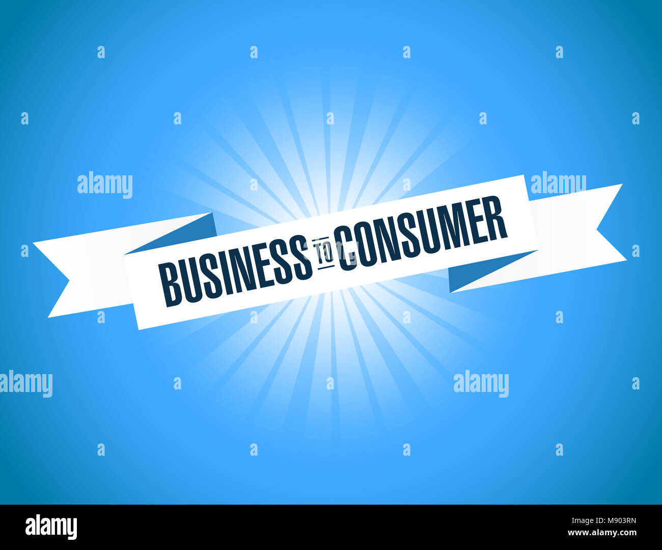 business to consumer ribbon sign illustration design graphic over a ...