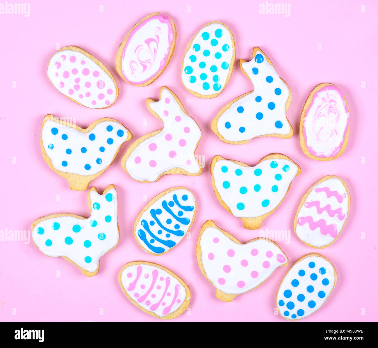 Bakery background egg, sugar, over pink background. Spring cooking ...