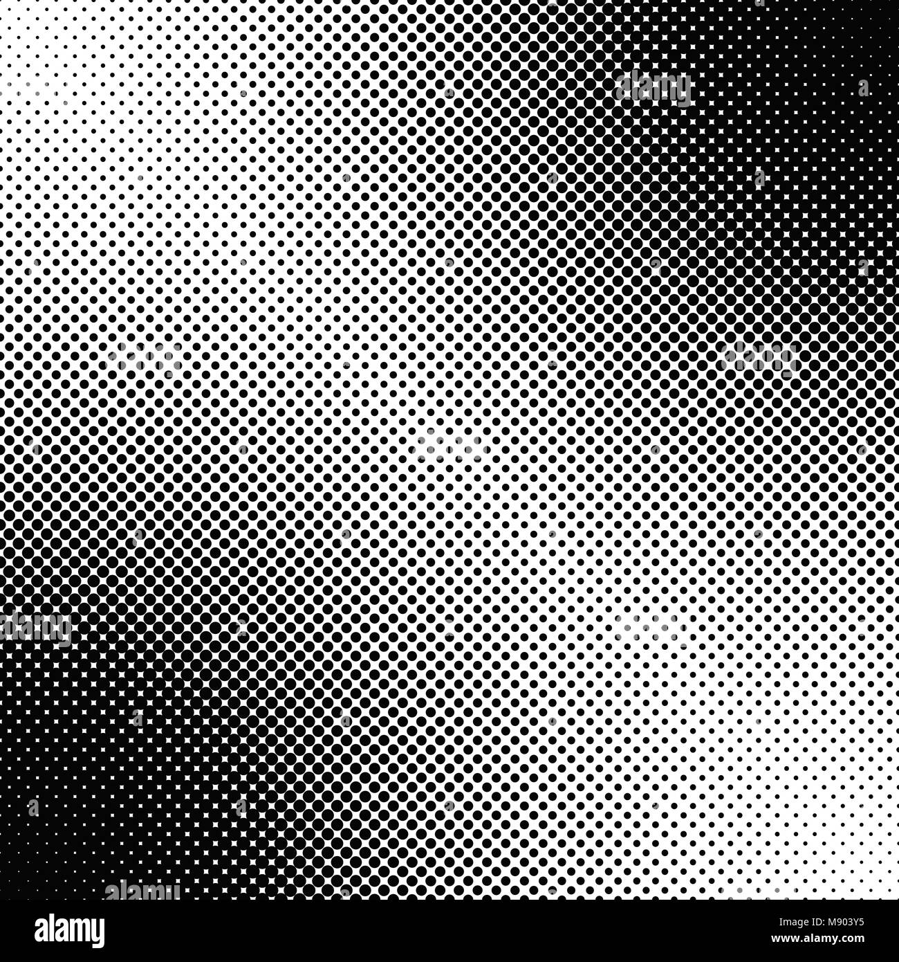 Abstract geometrical halftone dot pattern background - monochrome ...