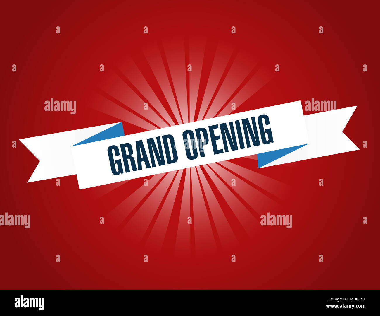 Grand opening sign illustration design graphic over a red background ...