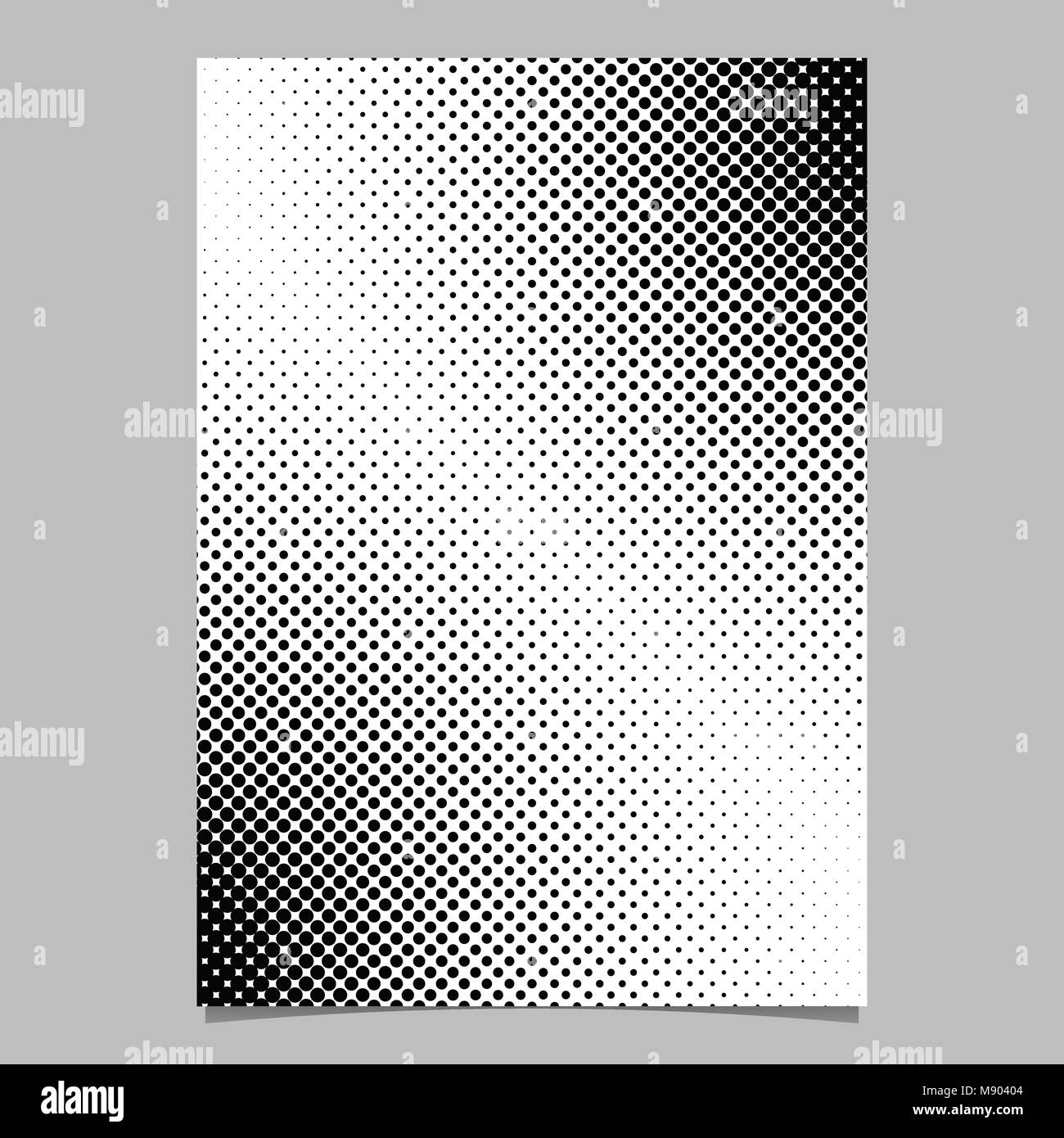 Monochrome Halftone Dot Pattern Brochure Background Vector Graphic From Circles Stock Vector