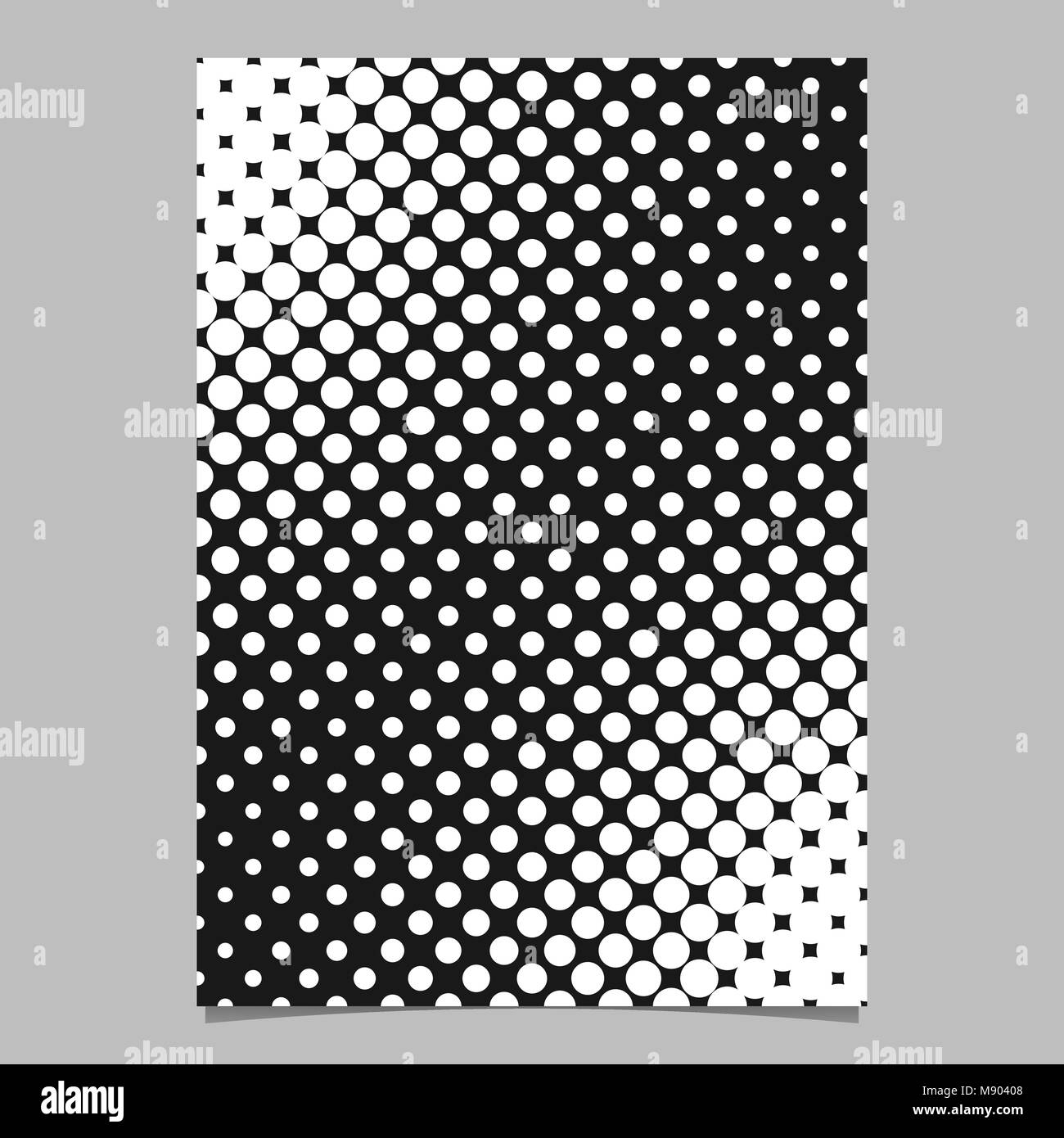 Balck and white halftone dot pattern flyer template - vector brochure ...