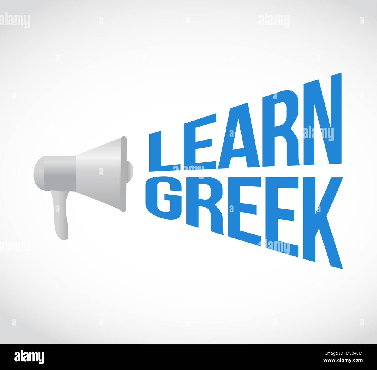 Learn greek loudspeaker message sign illustration design graphic over a ...