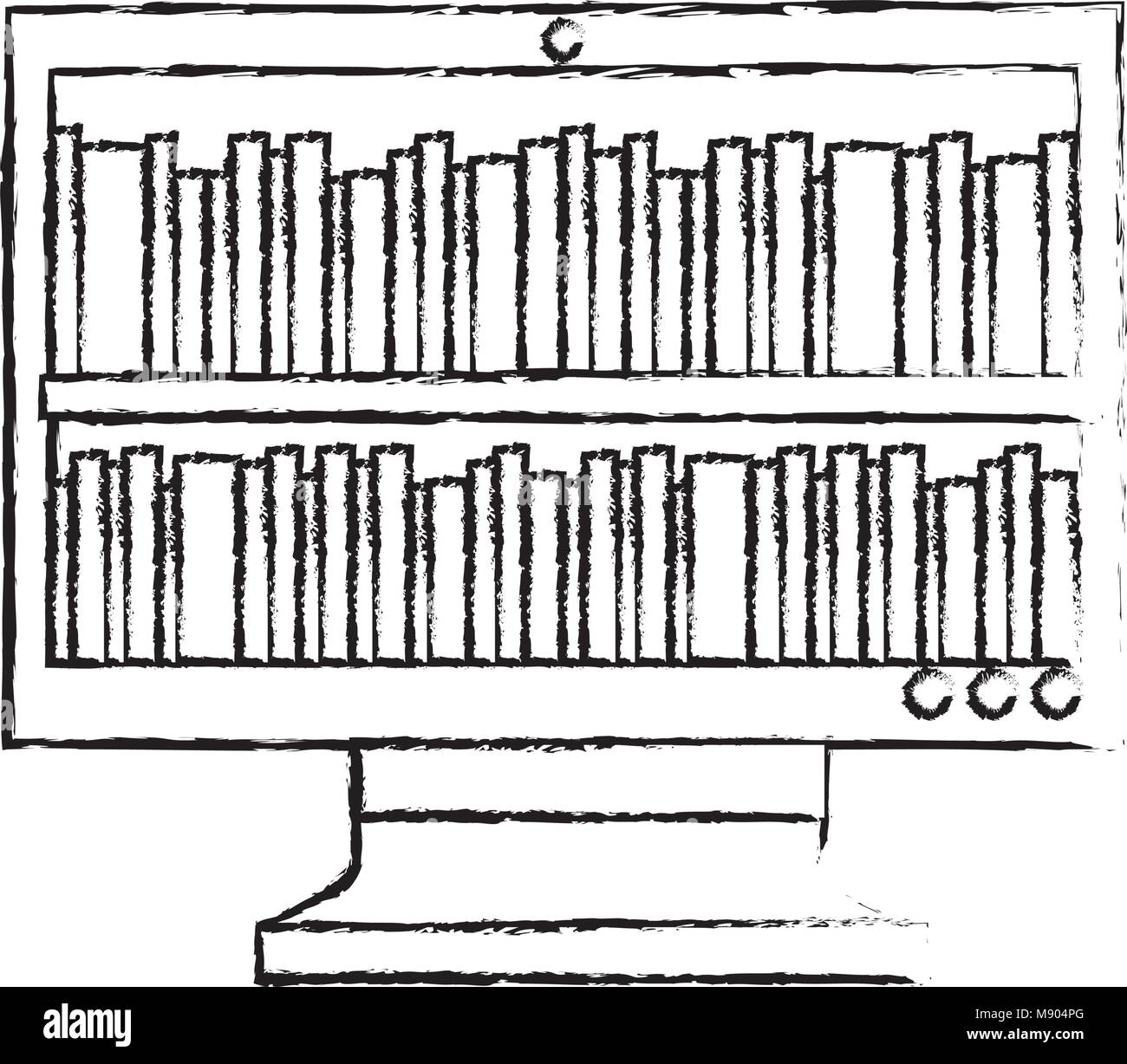books on monitor screen online library education Stock Vector Image ...