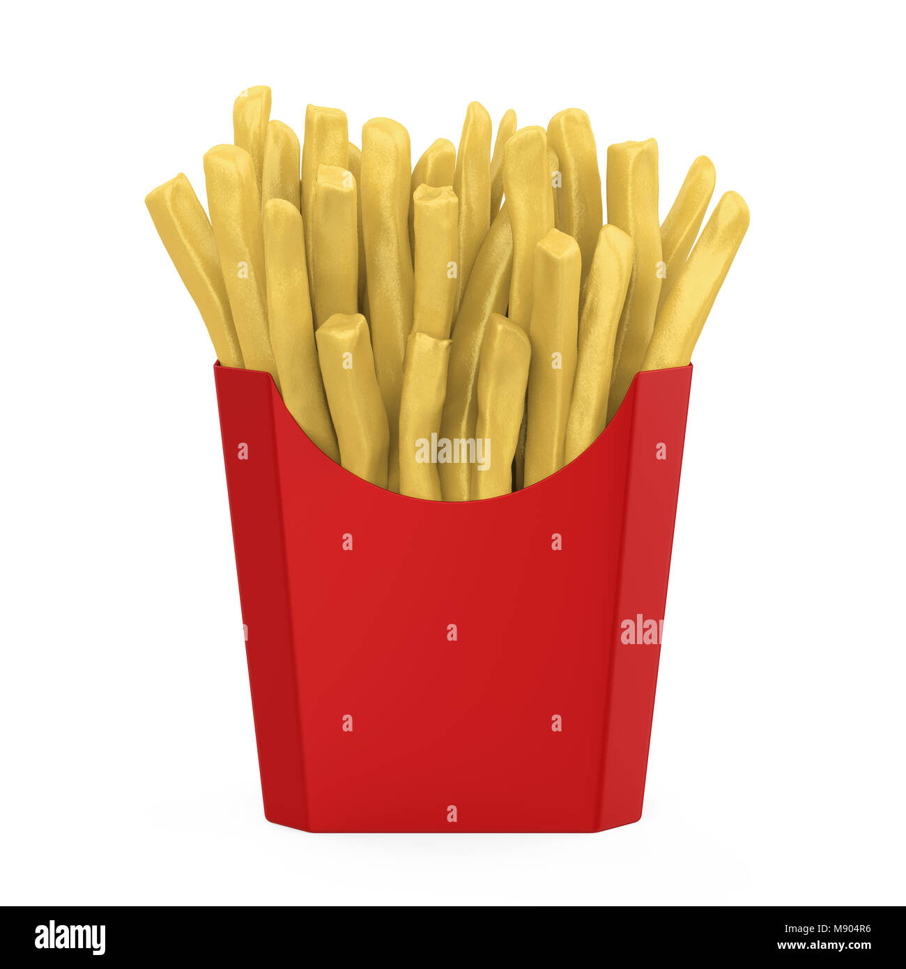 French Fries in Red Box Isolated Stock Photo - Alamy