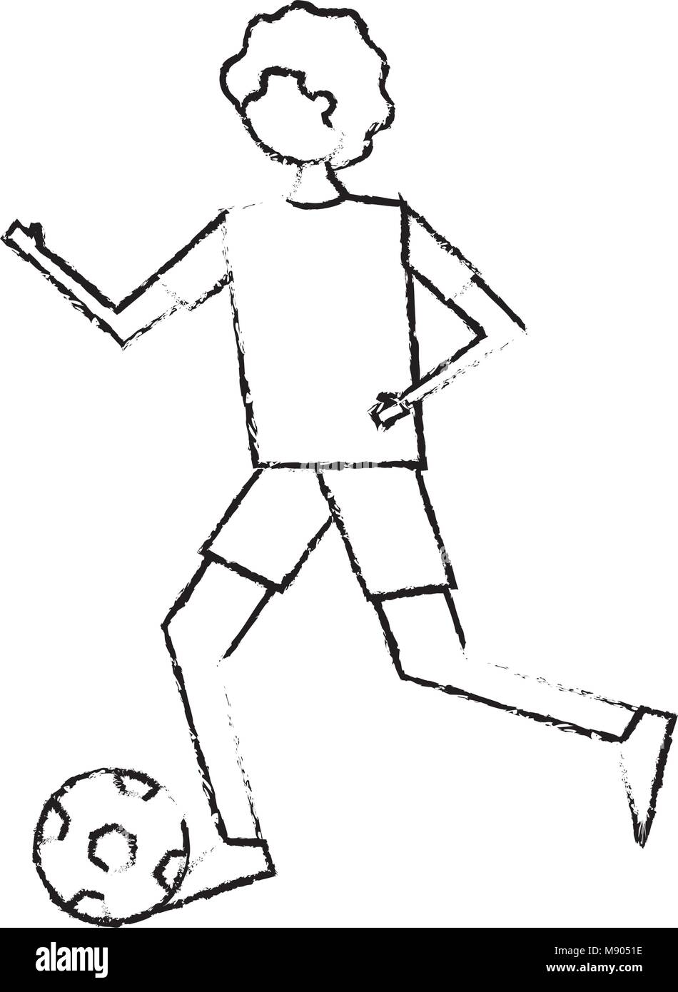 young man running with soccer ball Stock Vector Image & Art - Alamy