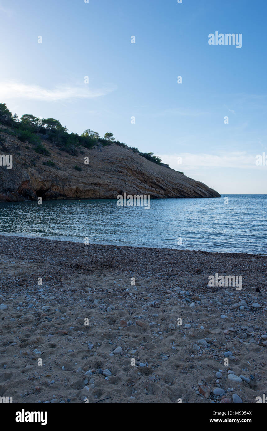 Cove with transparent water on the island of Ibiza, Spain Stock Photo ...