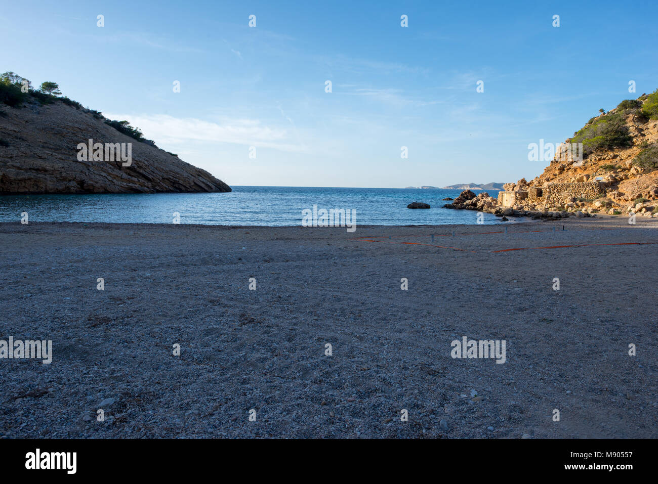 Cove with transparent water on the island of Ibiza, Spain Stock Photo ...