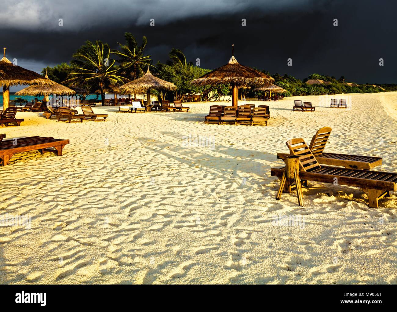 Sunset tropical beach before the storm Stock Photo - Alamy