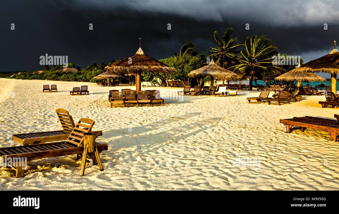 Sunset tropical beach before the storm Stock Photo - Alamy