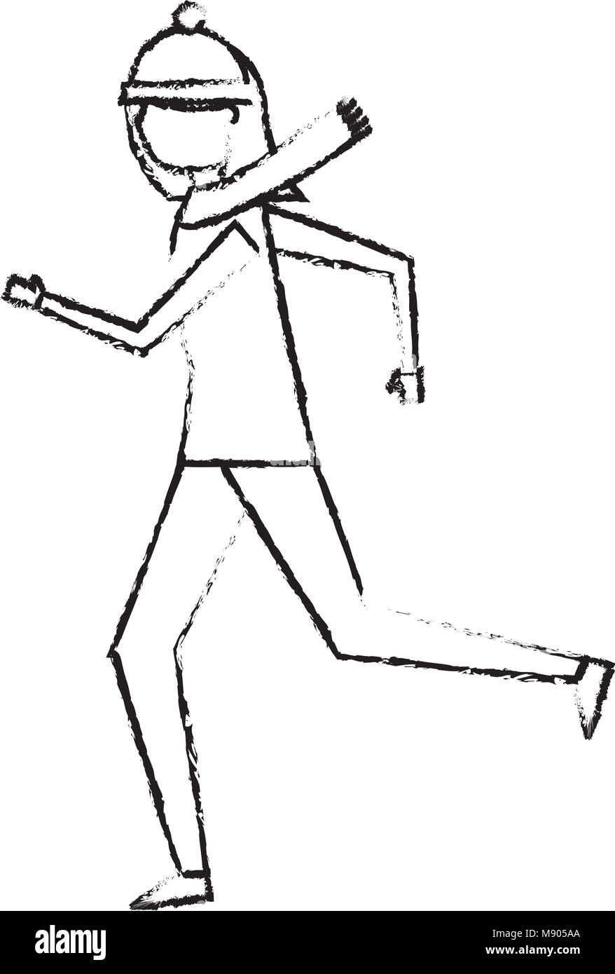 cute woman running in warm clothes Stock Vector Image & Art - Alamy