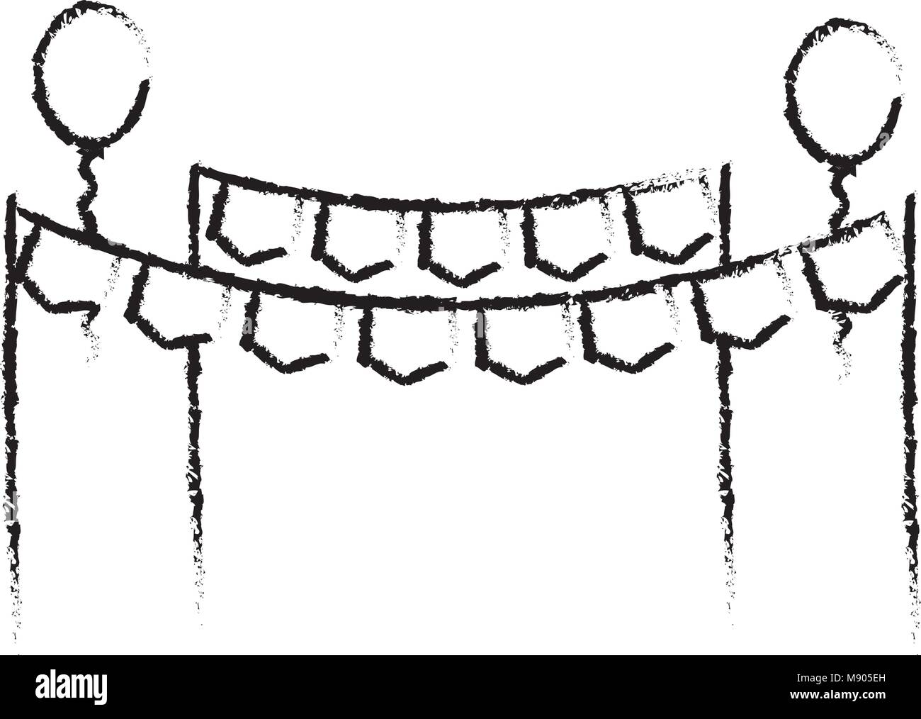 hanging garland festive and balloons decoration Stock Vector Image ...