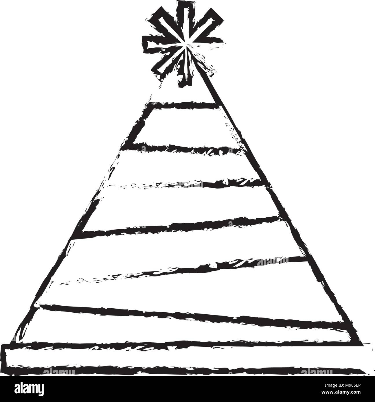 striped party hat decoration icon Stock Vector Image & Art - Alamy