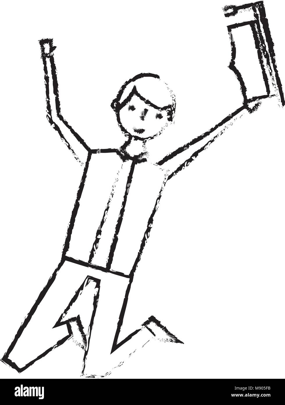 happy jumping student man hat graduate Stock Vector Image & Art - Alamy