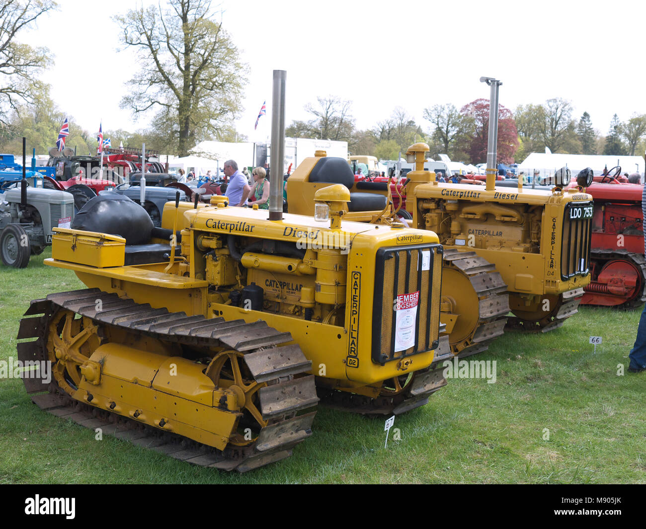 Vintage Caterpillar crawler tractors at Stradsett rally, Norfolk Stock ...