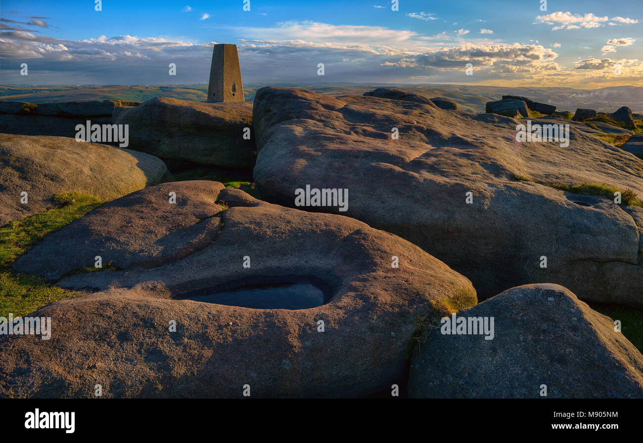 Stanage Edge in evening light Stock Photo - Alamy