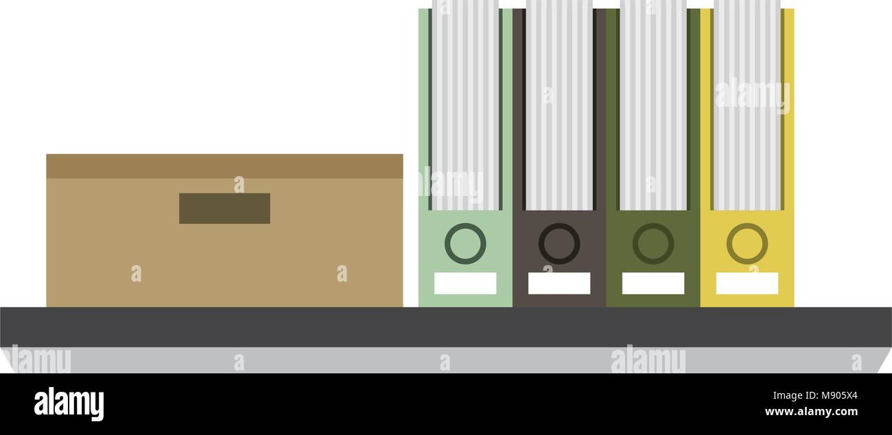 office shelf carton box and folder files Stock Vector Image & Art - Alamy