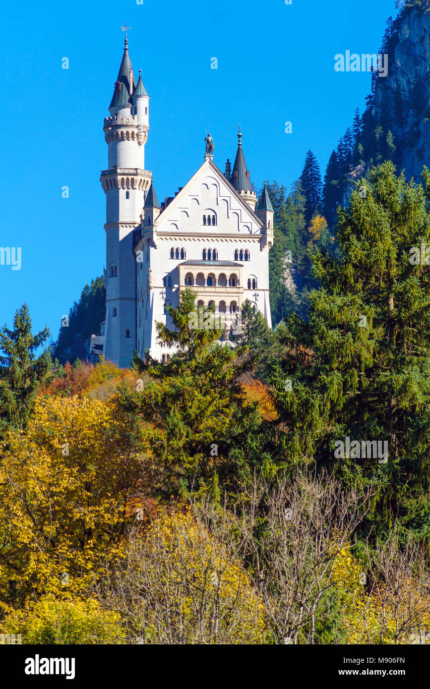Bavaria, Germany - October 15, 2017: Neuschwanstein Castle and Alps ...