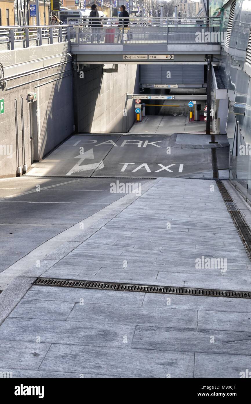Underground Parking Ramp Florence Tuscany Italy Stock