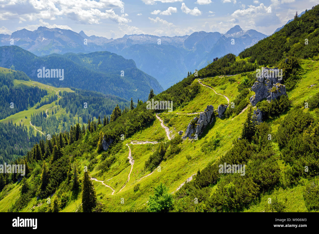 Mountain green valley path hi-res stock photography and images - Alamy