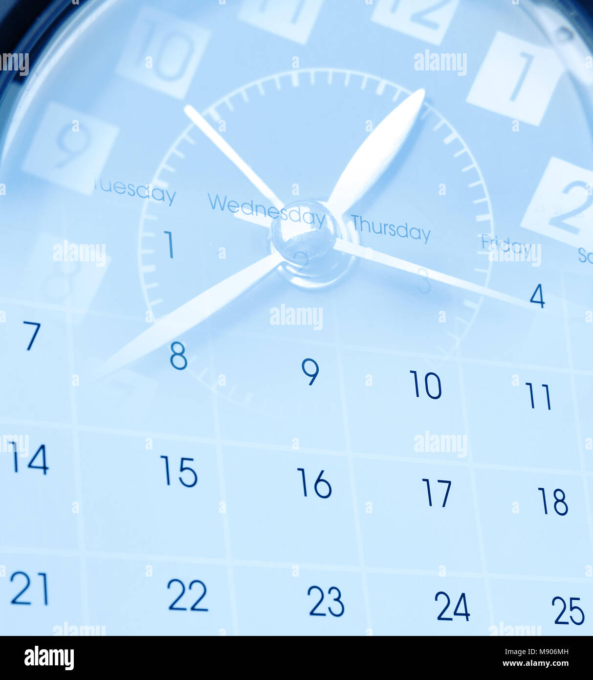 Clock face and calendar composite Stock Photo - Alamy