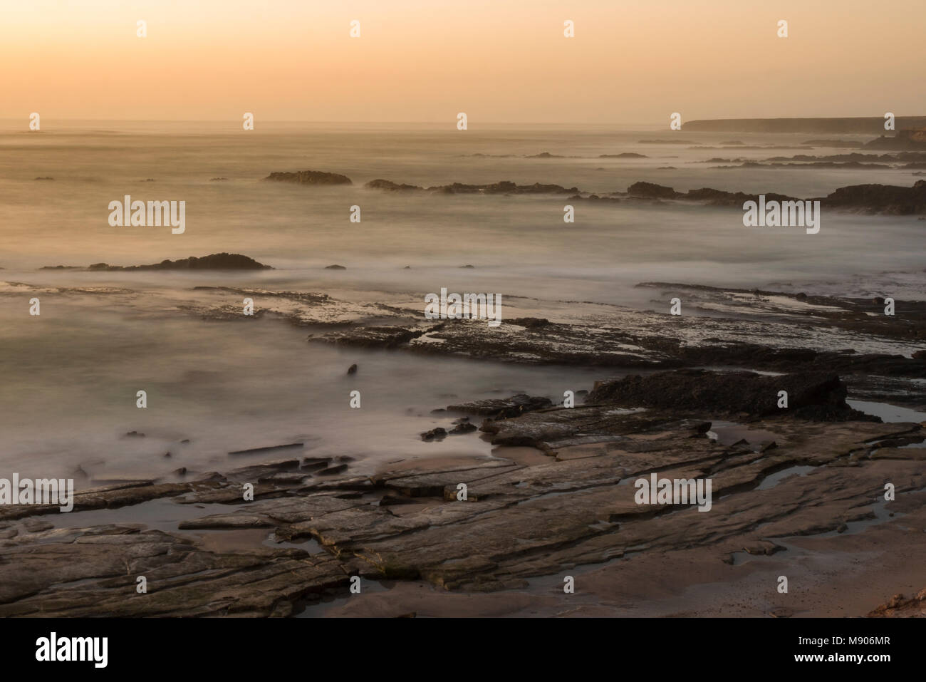 long exposure of sunset on the sea, fuerteventura, canary islands Stock ...
