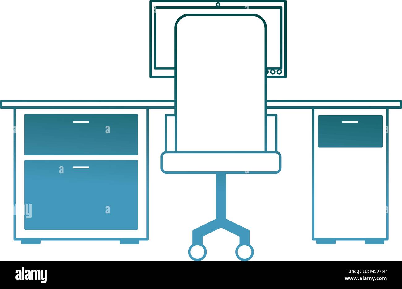 Close up modern workspace Stock Vector Images - Alamy