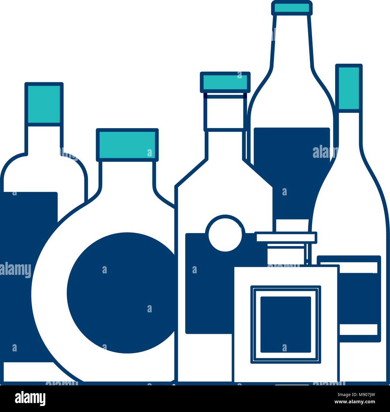 Different bottles wine on Stock Vector Images - Alamy