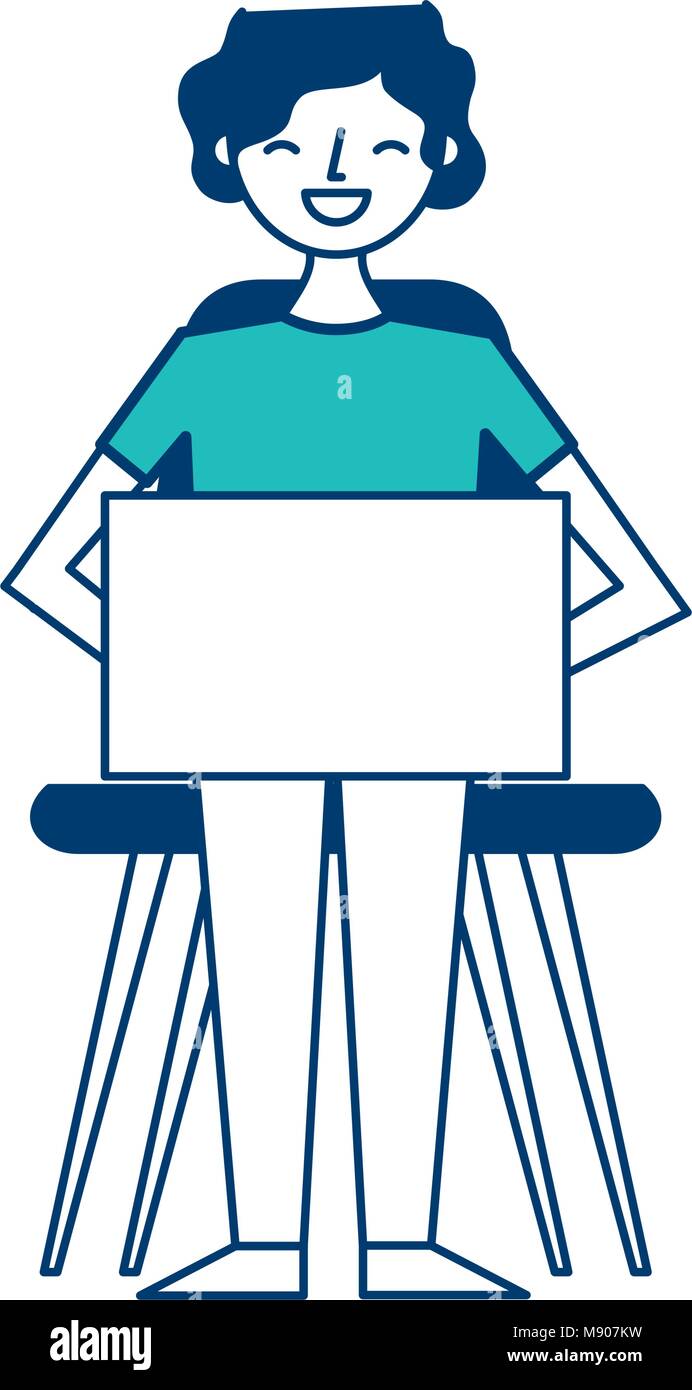 Two people smiling working Stock Vector Images - Alamy