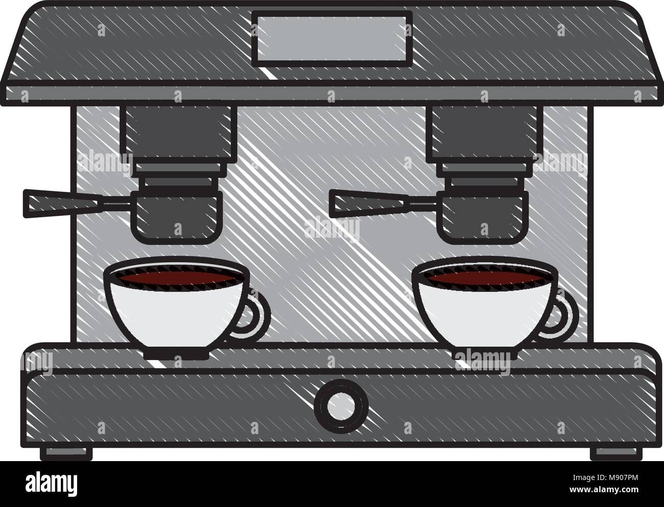 Two cups cappuccino hot Stock Vector Images - Alamy