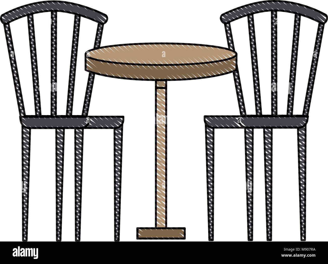 Round table with chair top view Stock Vector Images - Alamy