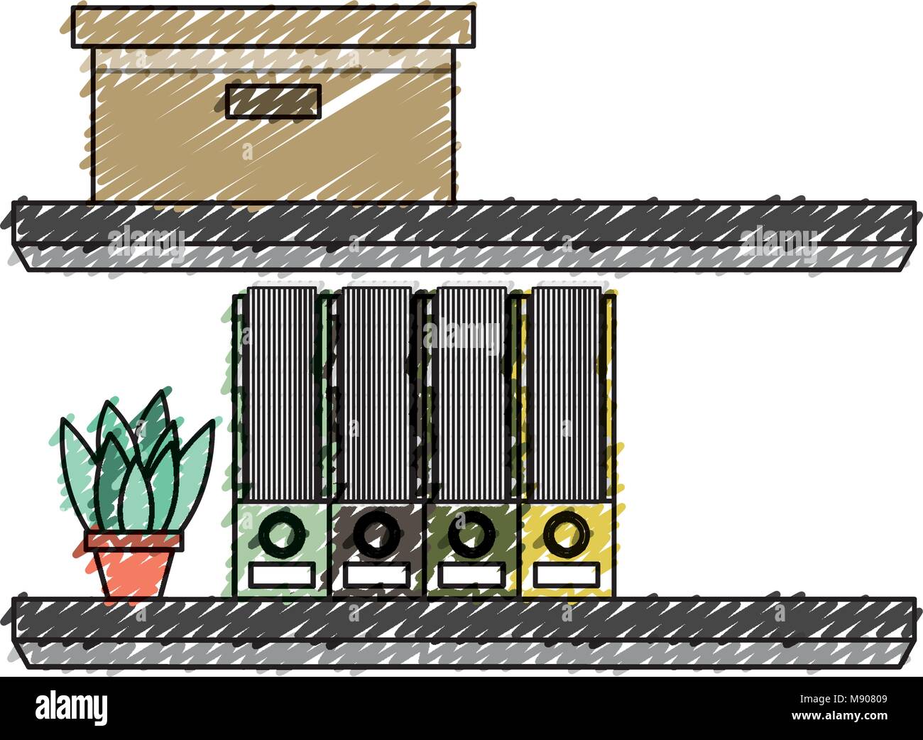 Office shelf carton box Stock Vector Images - Alamy
