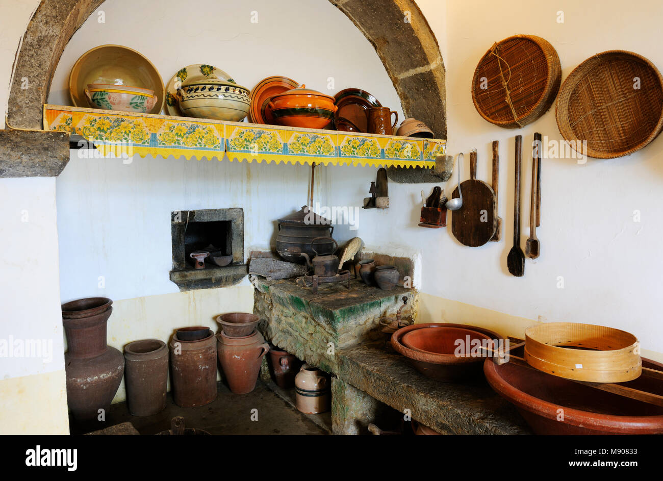 Interior of an old traditional house at Ribeira Chã. São Miguel, Azores ...