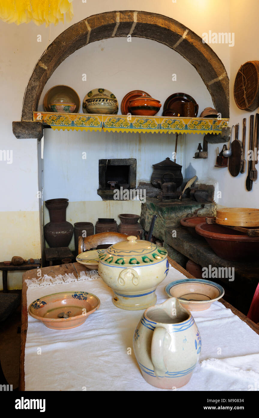 Interior of an old traditional house at Ribeira Chã. São Miguel, Azores ...