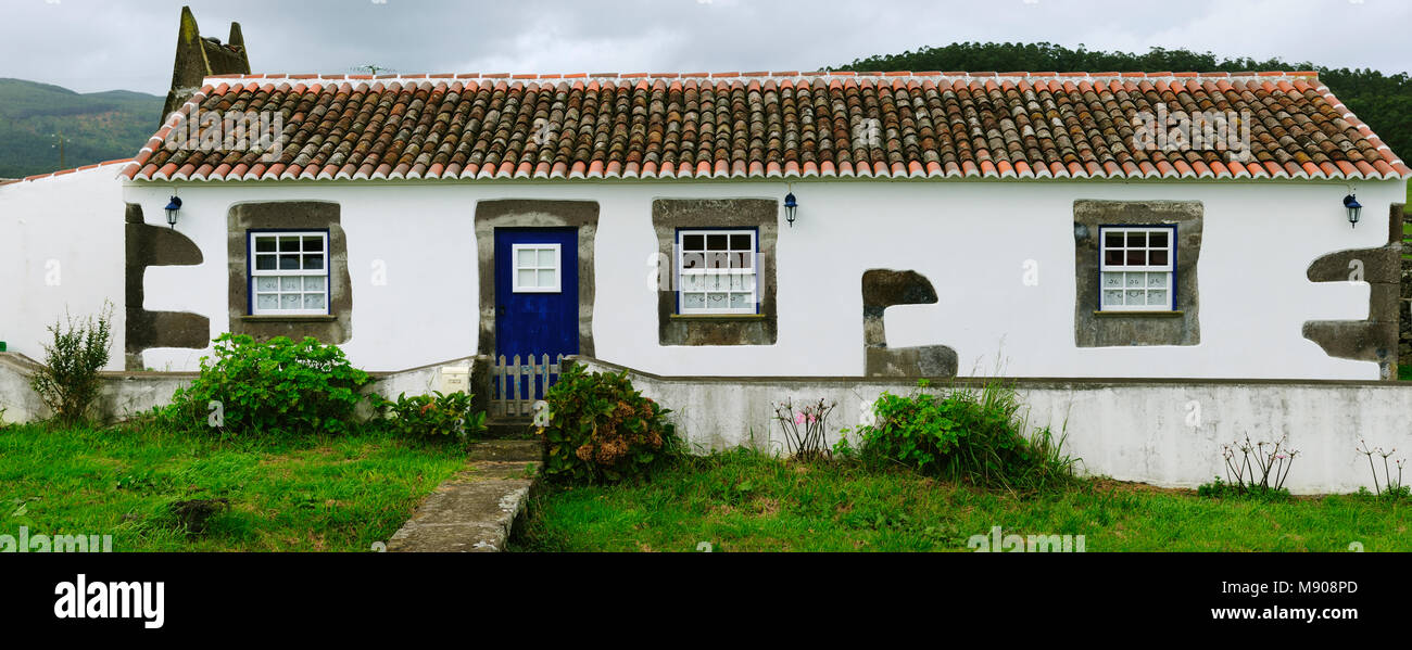 Traditional house of São Brás. Terceira, Azores islands, Portugal Stock ...