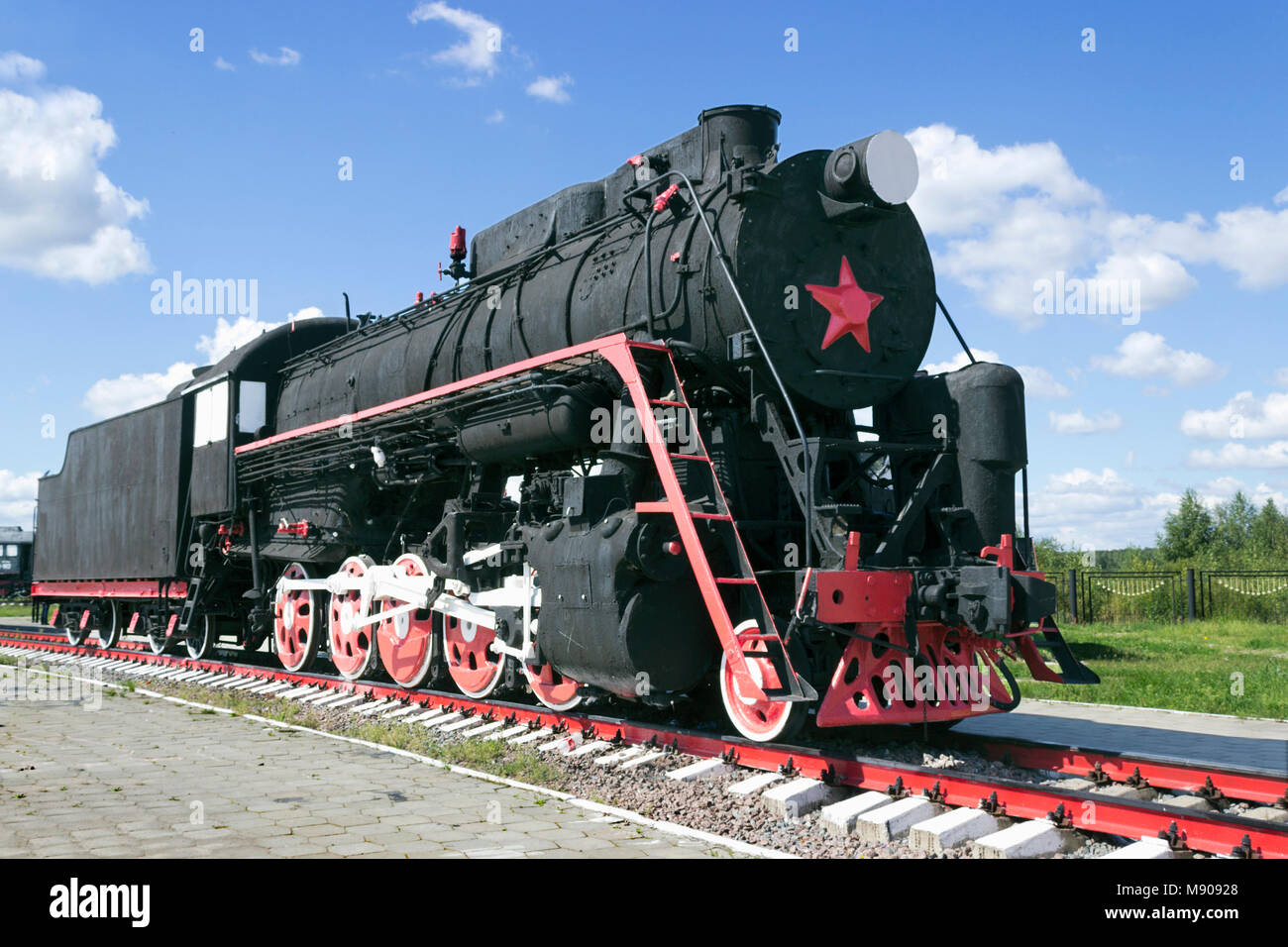 Russian freight locomotive 50-ies of the last century Stock Photo - Alamy