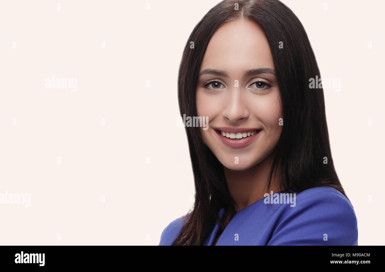 Young, attractive, successful business woman, confidently looking ...