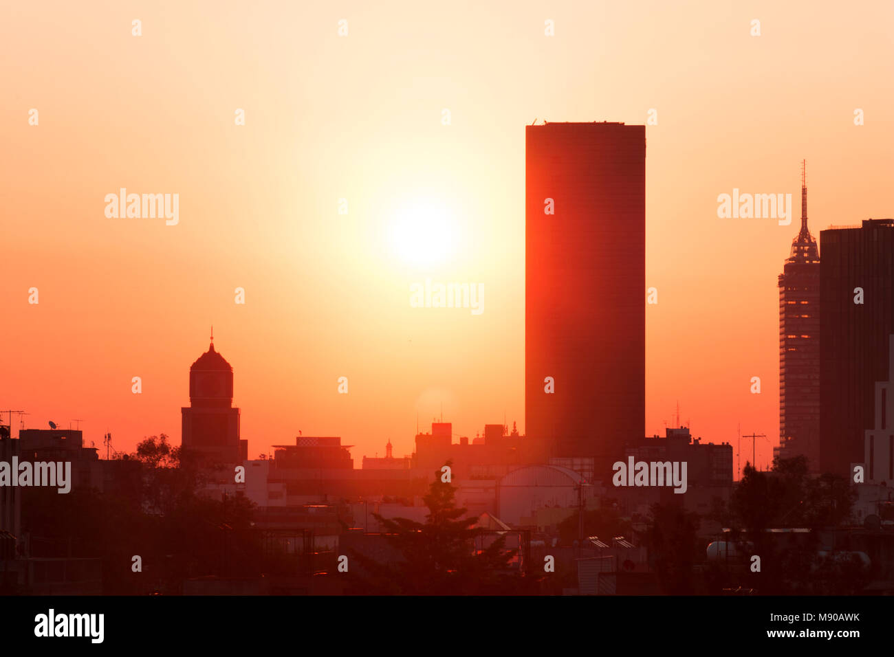 A Perfect Sunset in Mexico City Stock Photo - Alamy