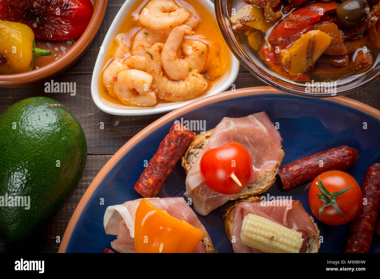 Tapas traditional spanish sandwiches starters hi-res stock photography ...