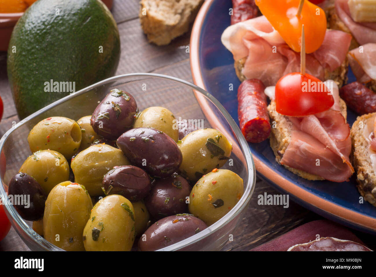 Tapas traditional spanish sandwiches starters hi-res stock photography ...