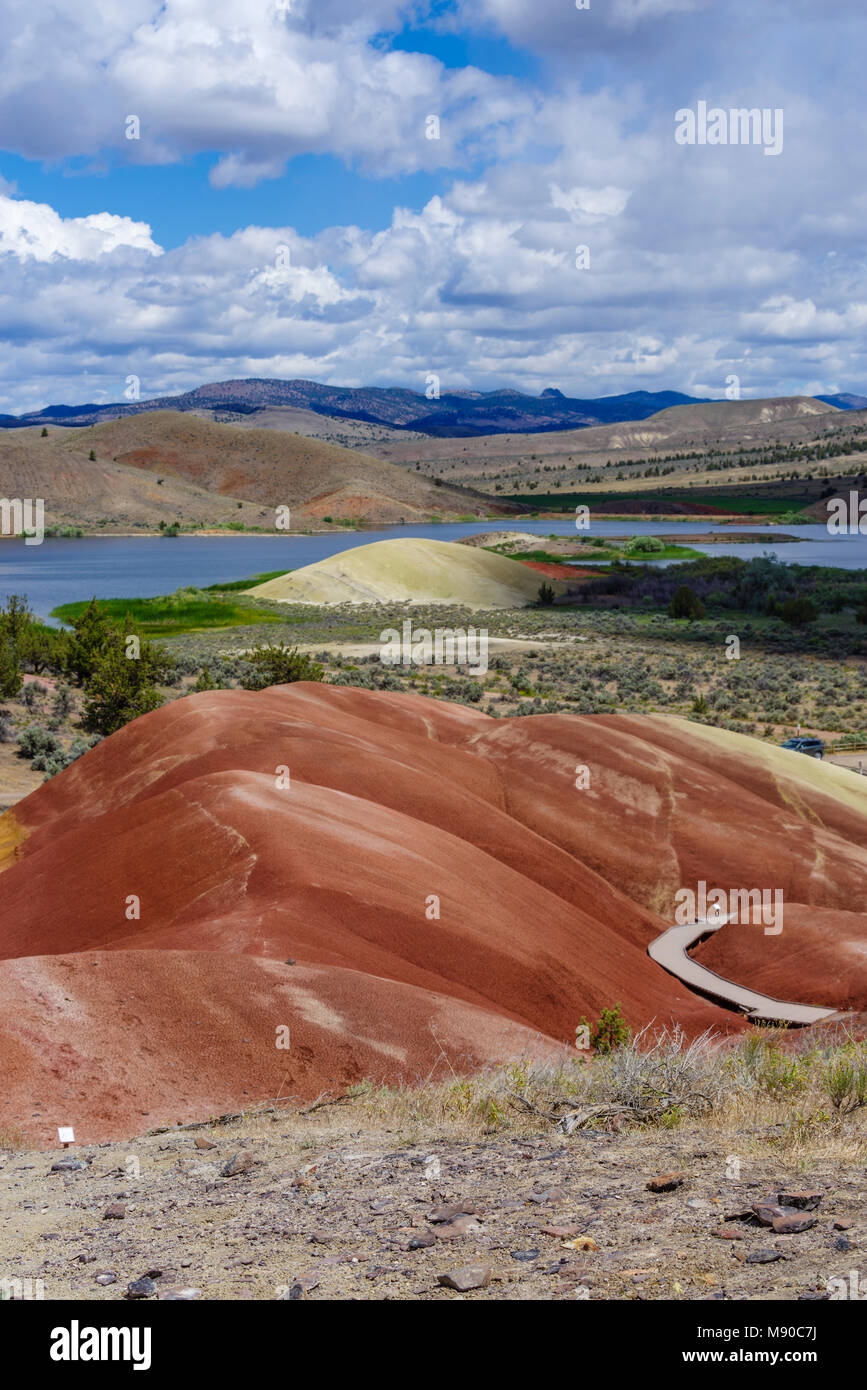 The Painted Hills of Oregon show colors created by different layers of ...