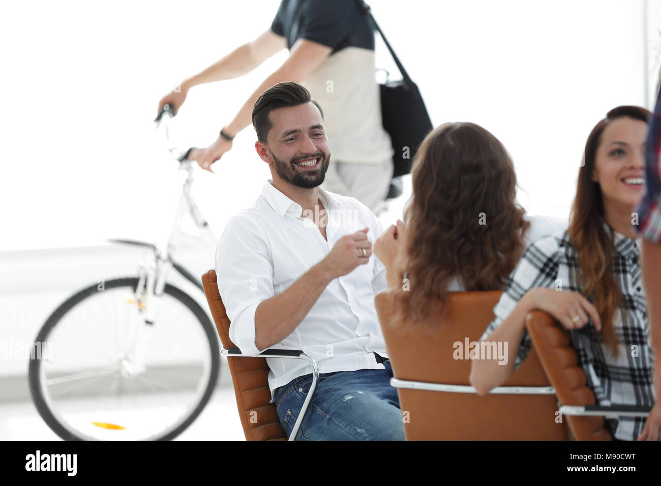 employees of design Agency at work place Stock Photo - Alamy