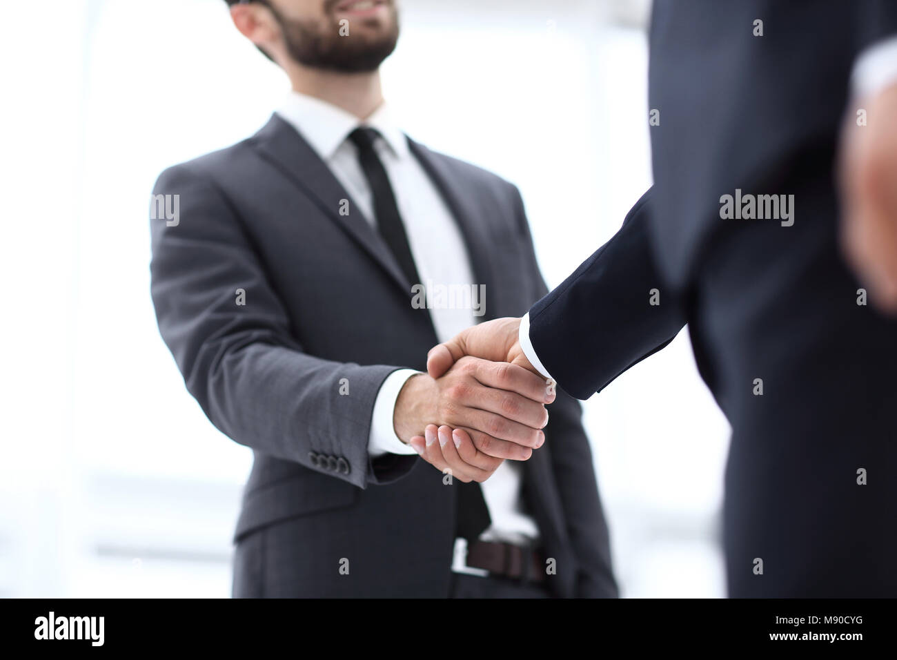 Two businessman shaking hands Stock Photo - Alamy