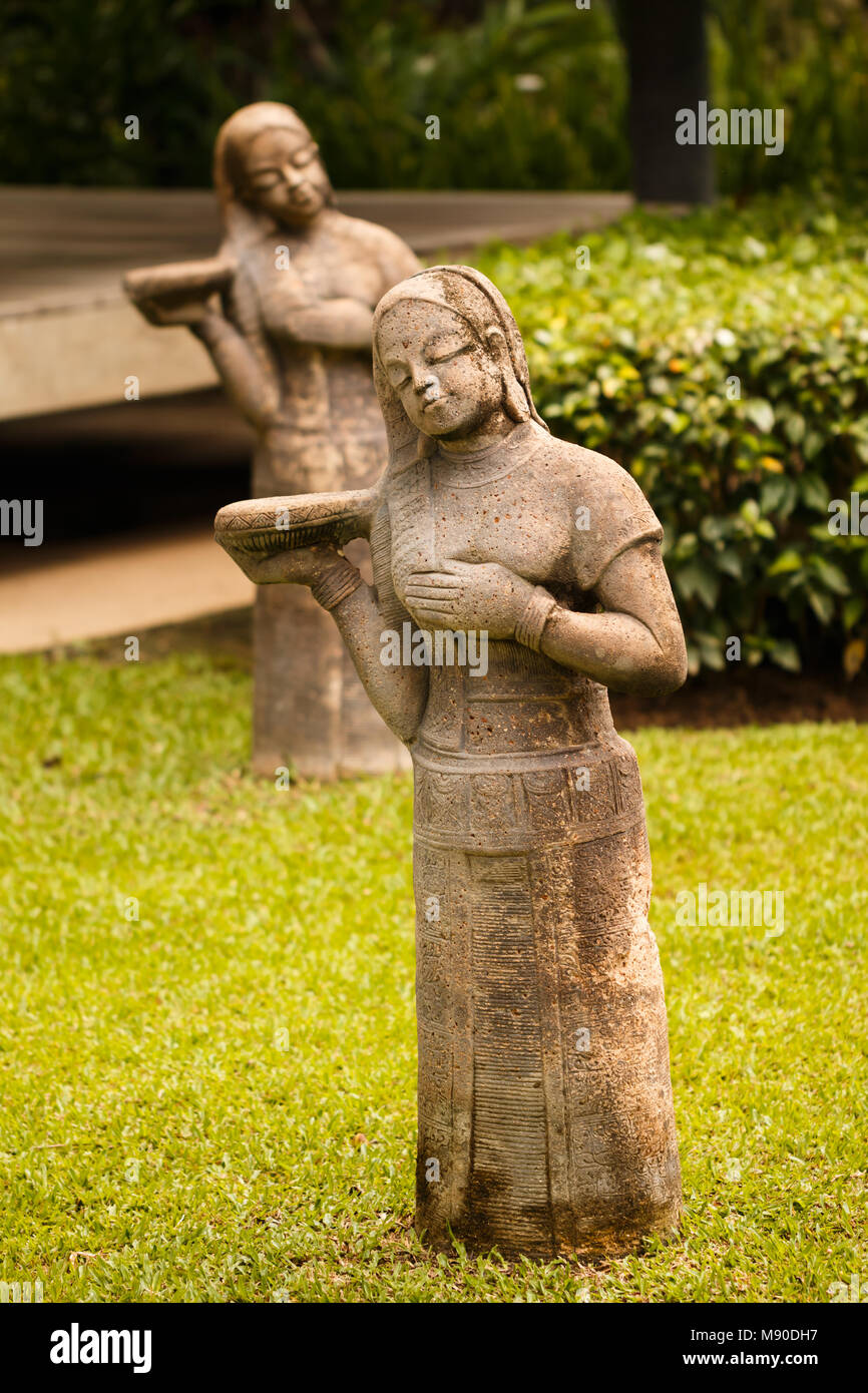 Beautiful lady stone at plant garden in Kanchanaburi,Thailand Stock ...