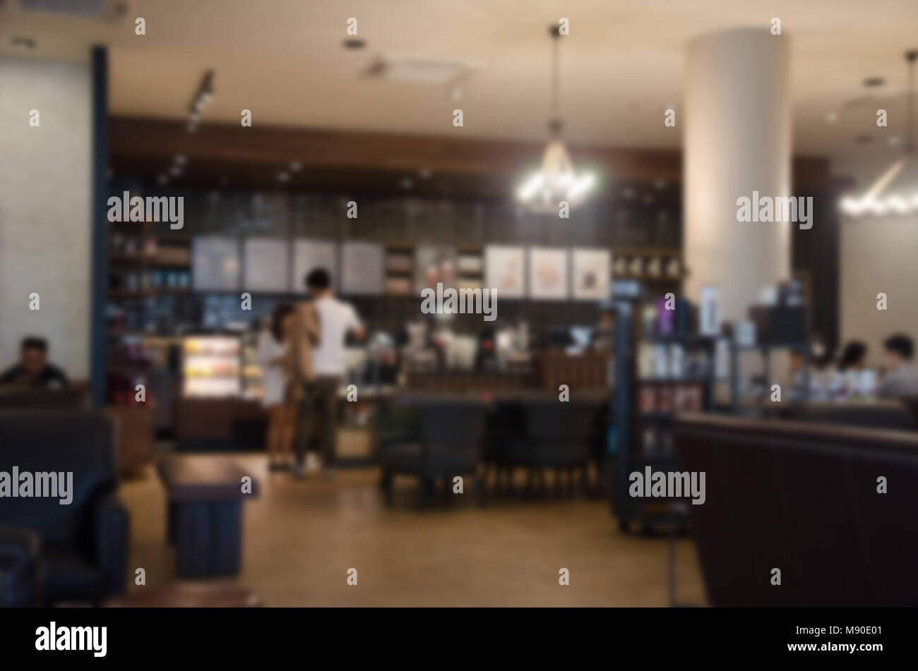 Blurry background in a cafe.Vintage tone Stock Photo - Alamy