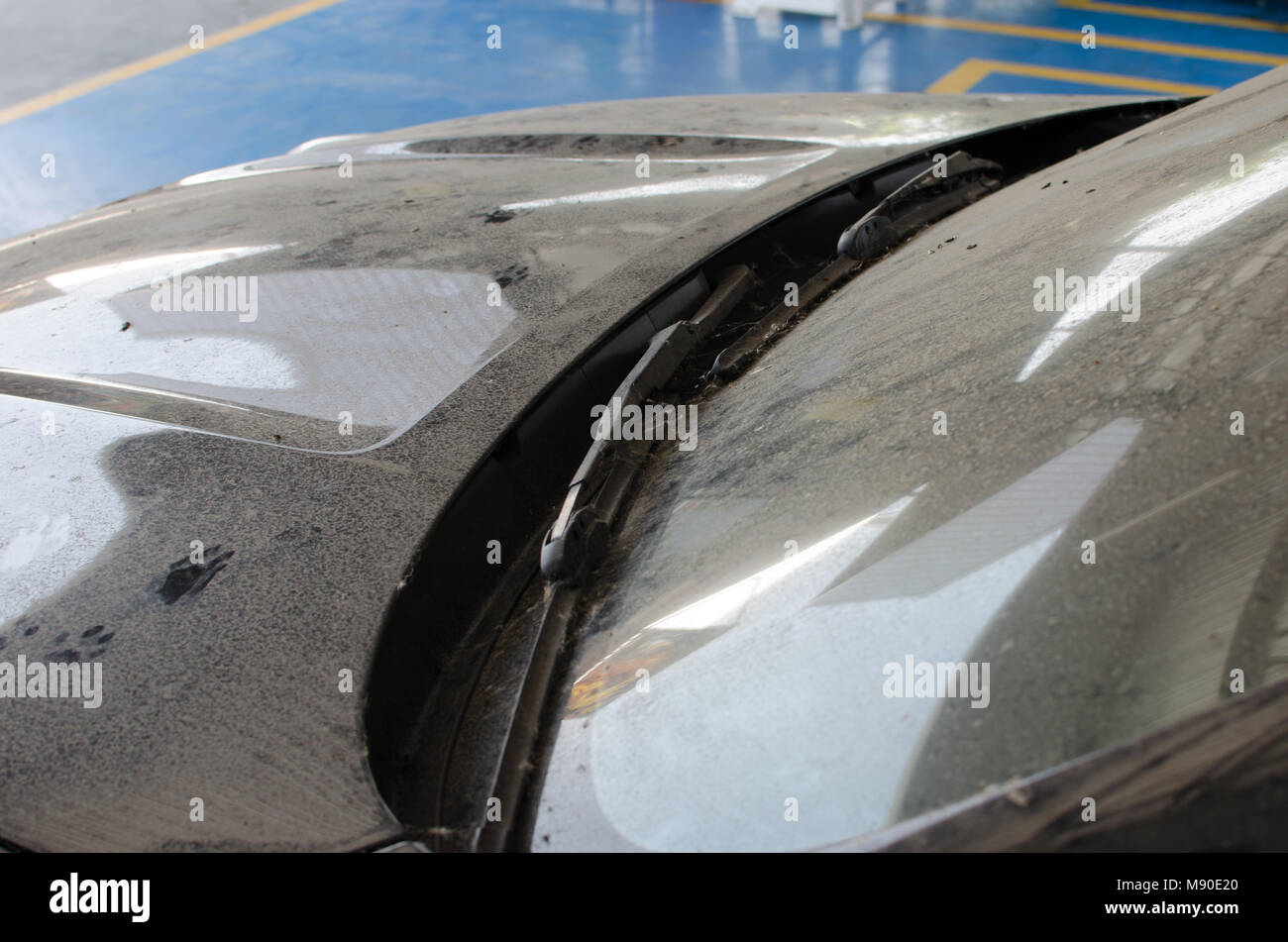 The Dirty Window of Luxury Cars Stock Photo - Alamy