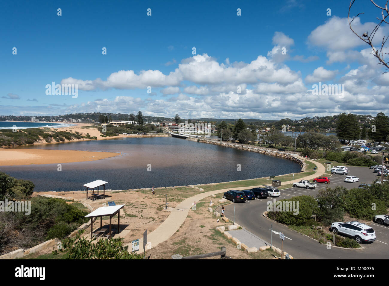 The northern end of the Narrabeen Lakes during autumn in suburban ...