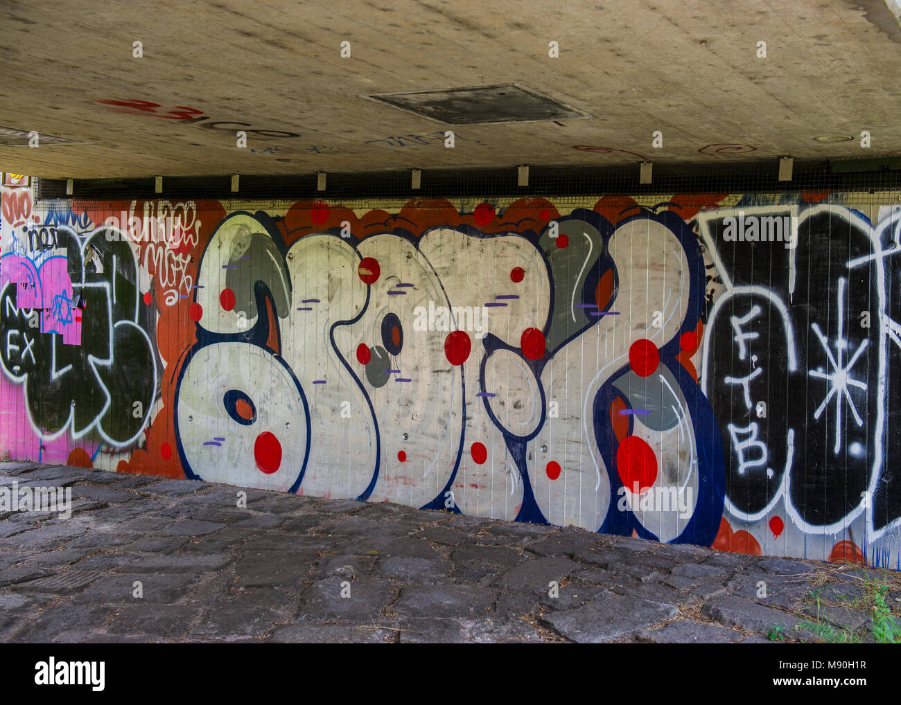 BASEL, SWITZERLAND - JUNE 01, 2017: Impressive art graffiti on the ...