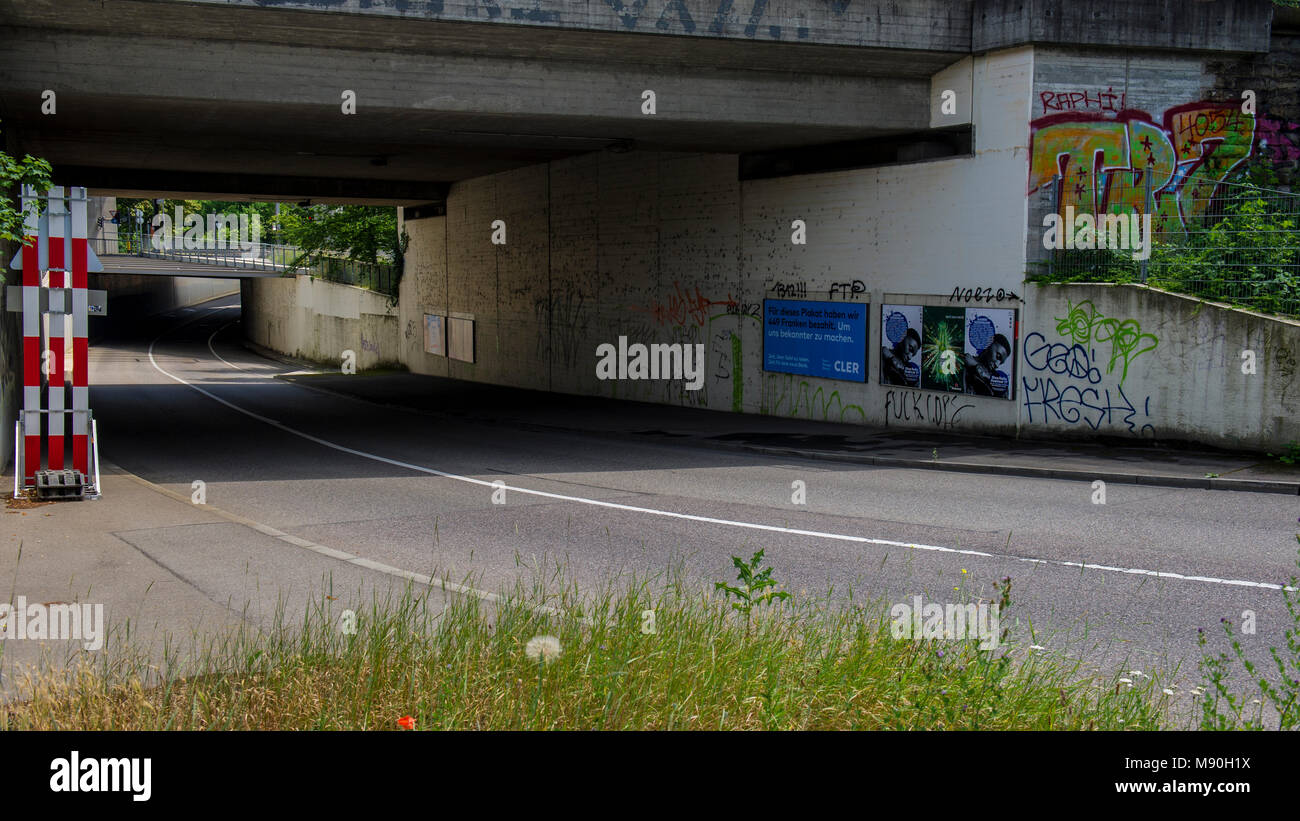 BASEL, SWITZERLAND - JUNE 01, 2017: Impressive art graffiti on the ...